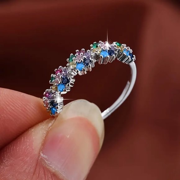 Jewelry | Ring With Rhinestones Colorful Sparkly Rhinestones Sz 6 R6 ...